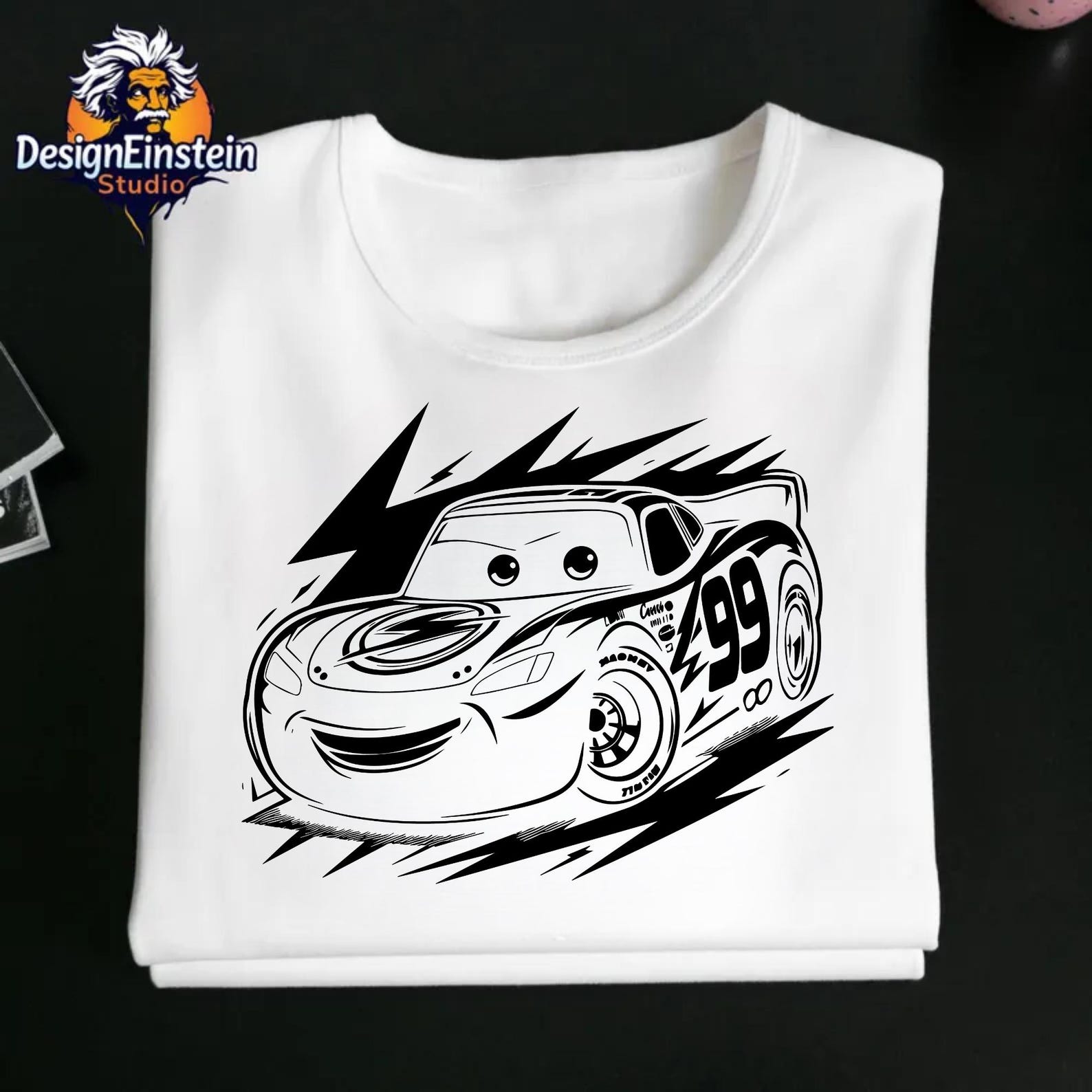 Lightning Car Clipart: Cartoon SVG, PNG, Laser Cut File (digital ...