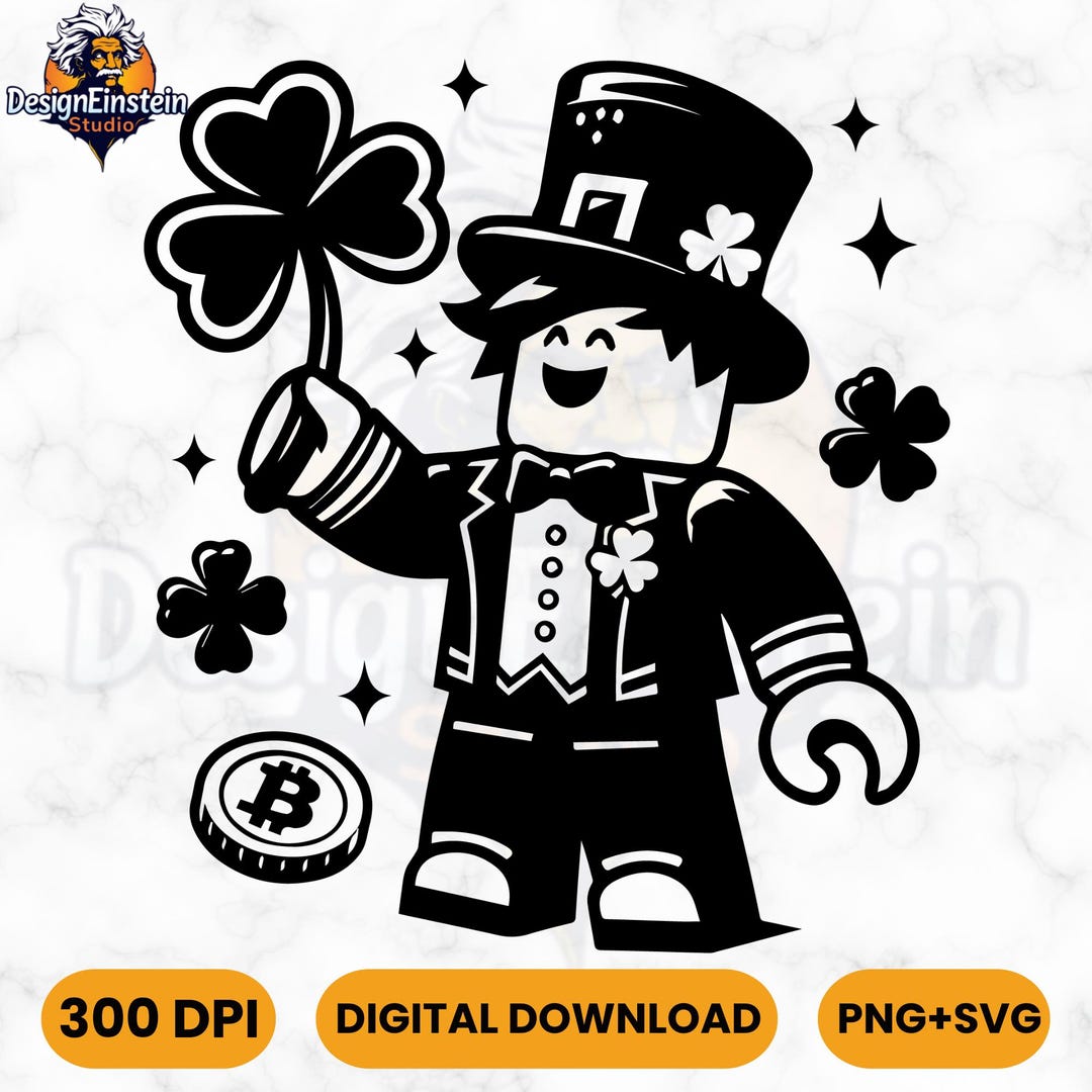 St Patricks Day Gaming Character SVG: Cartoon Clipart (digital Download ...