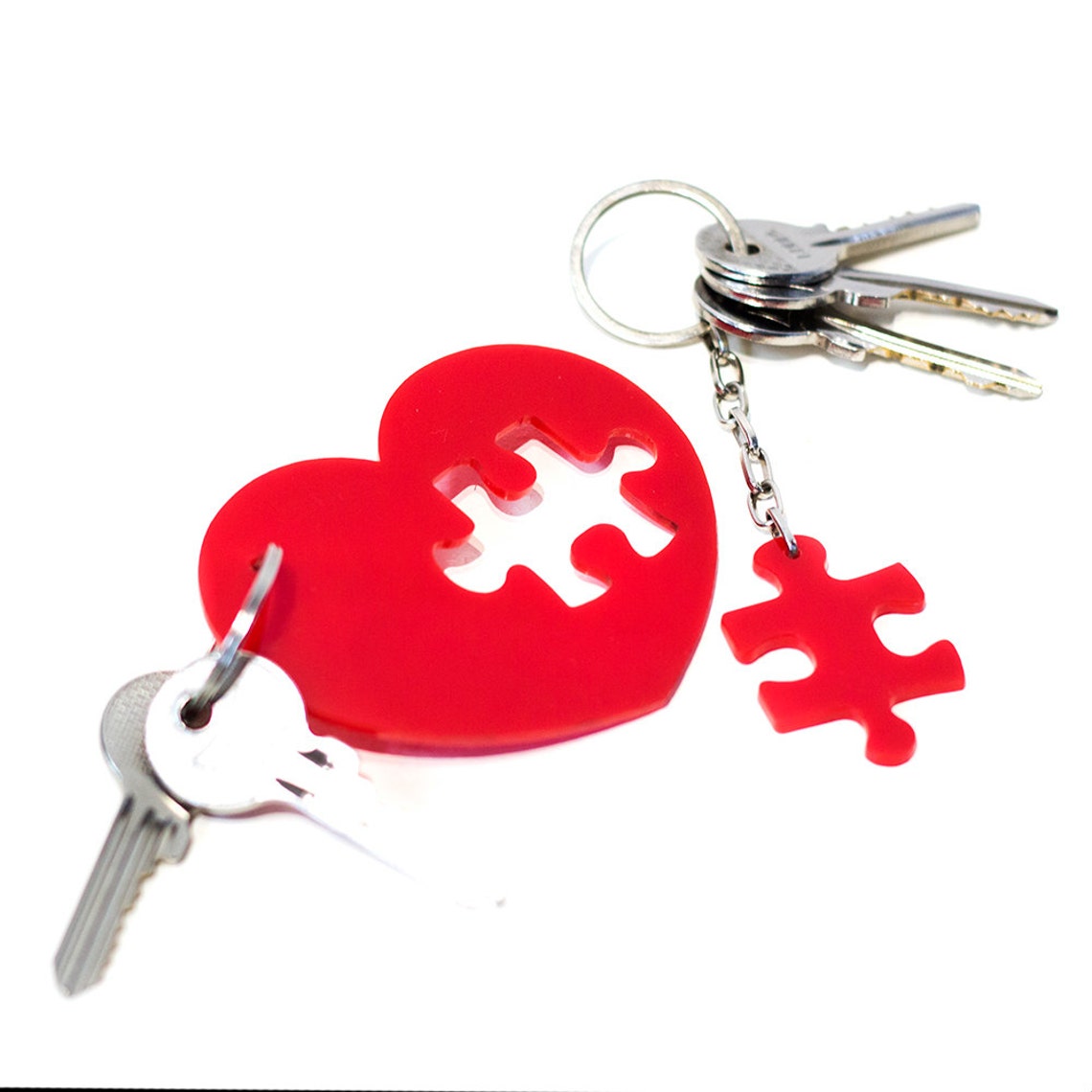Puzzle Keychain, Puzzle Heart Keychain for Couples, Key Chain Set, Gift ...