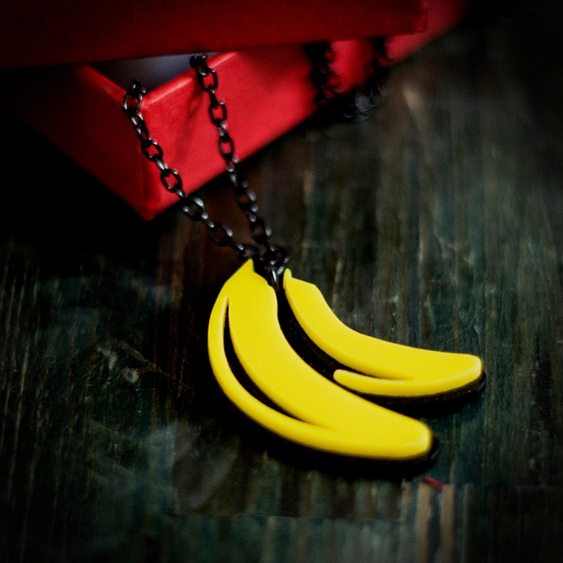 Banana Pendant Necklace, Tropical Jewelry, Gifts Under 25 - Etsy