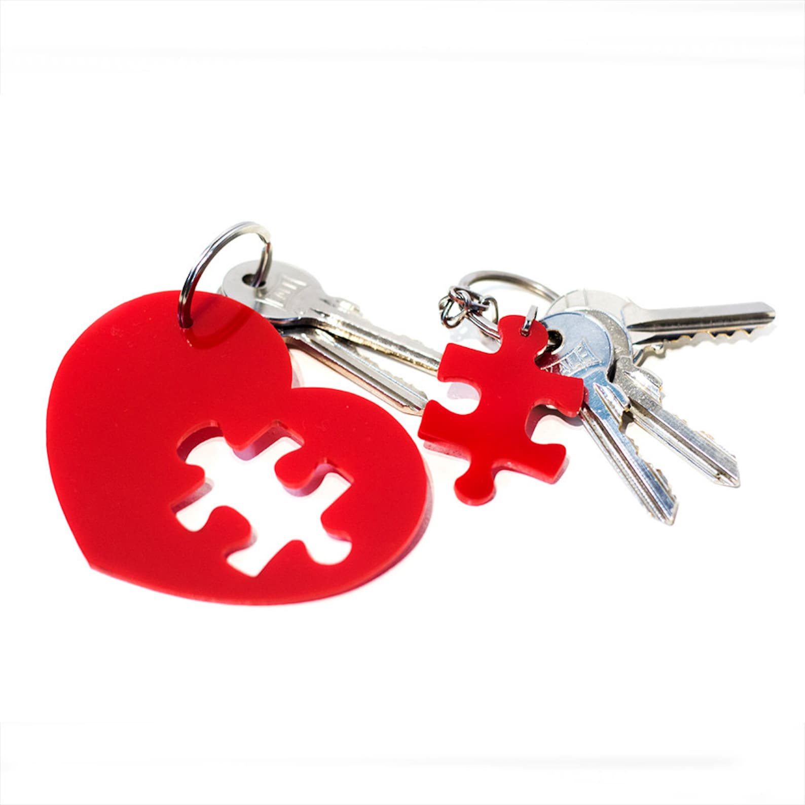 Puzzle Keychain, Puzzle Heart Keychain for Couples, Key Chain Set, Gift ...