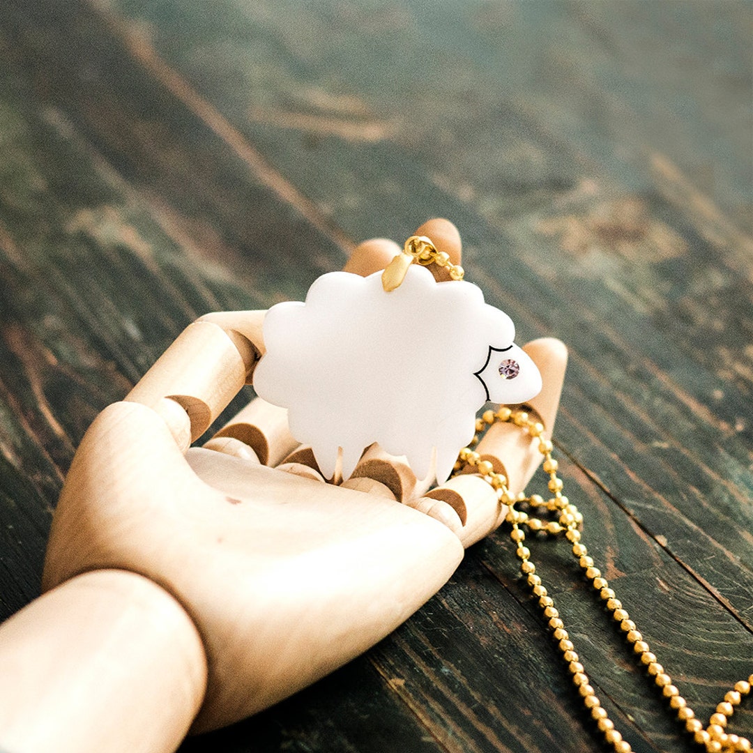 Lamb Necklace, Plexiglass Jewelry, Lasercut Acrylic, Gifts Under 25 - Etsy