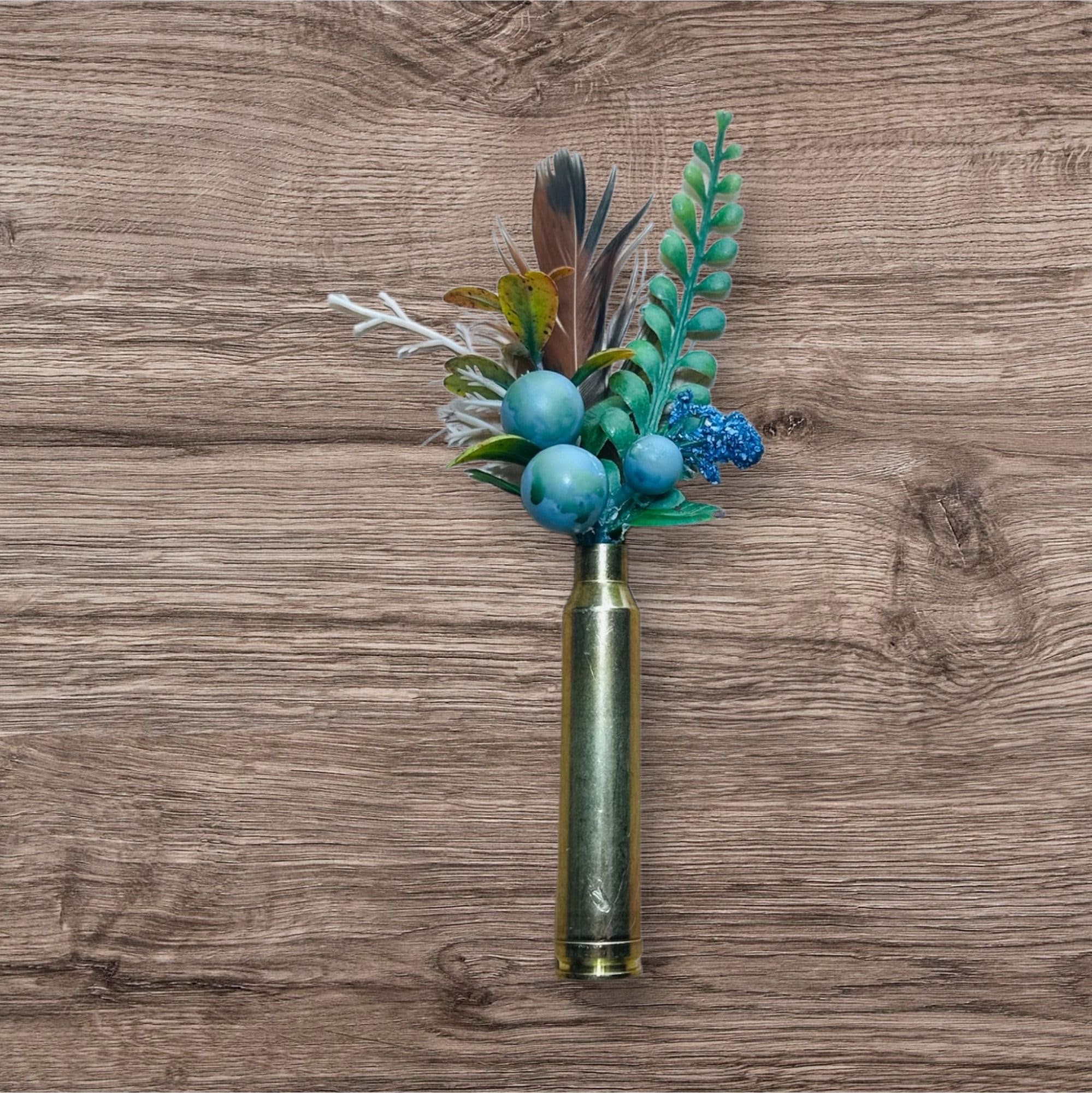 Brass Bullet Casing Boutonniere With Pheasant Feathers. - Etsy