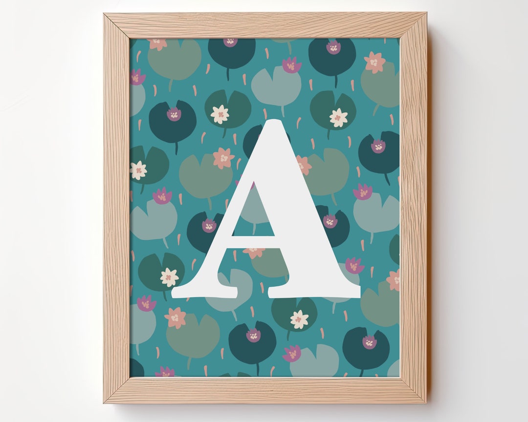 Lily Pad Letter A Wall Art Decor for Kids Room, Baby Nursery, Playroom ...