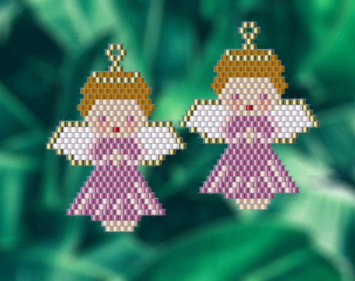 Little Angel Brick Stitch Earring Pattern Chart PDF - Etsy
