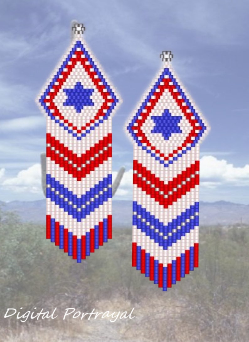 Rodeo Queen Brick Stitch Earring Pattern Chart PDF Instant - Etsy