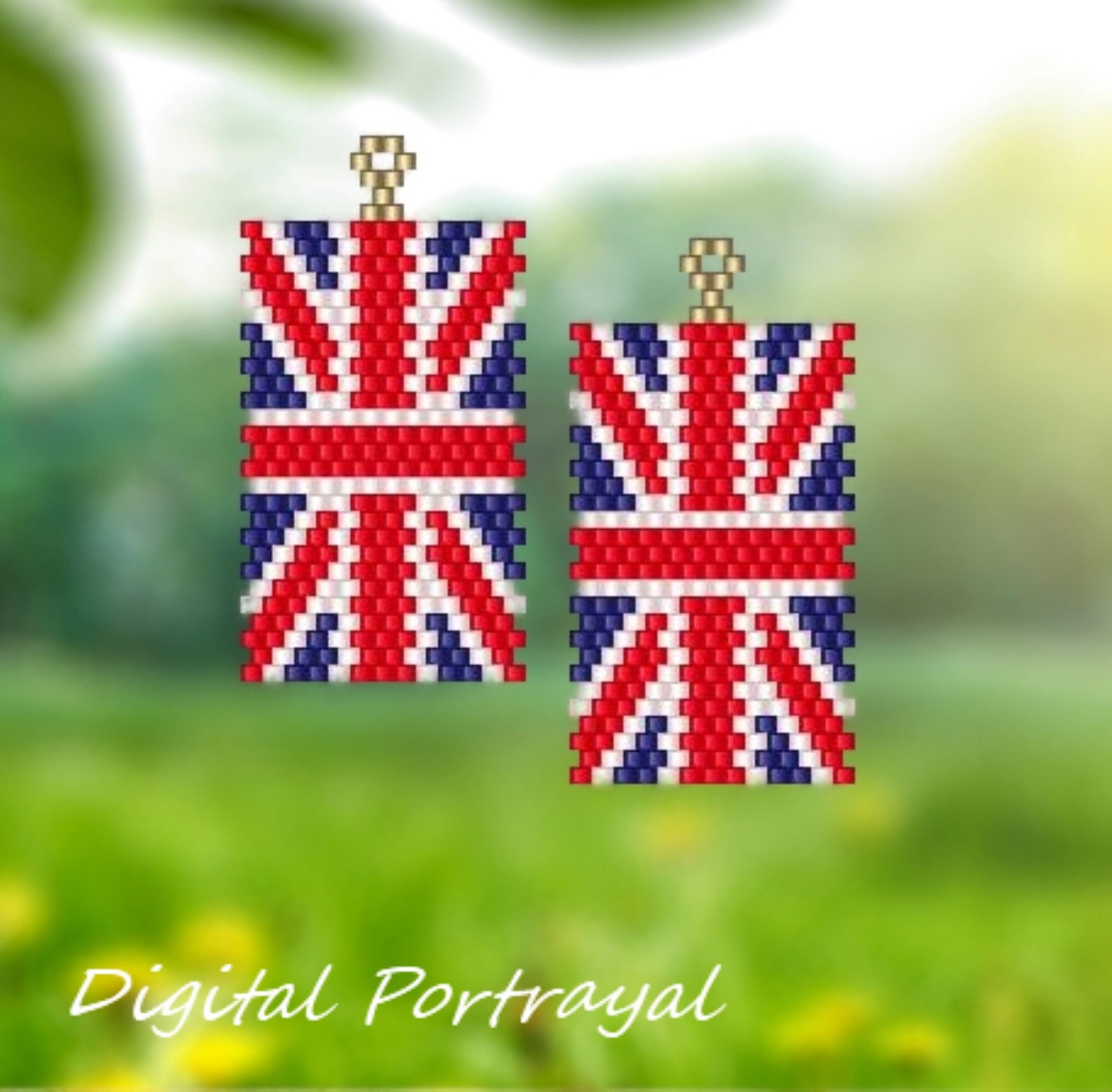 Union Jack British Flag - Brick Stitch Earring/pendant Pattern Chart ...