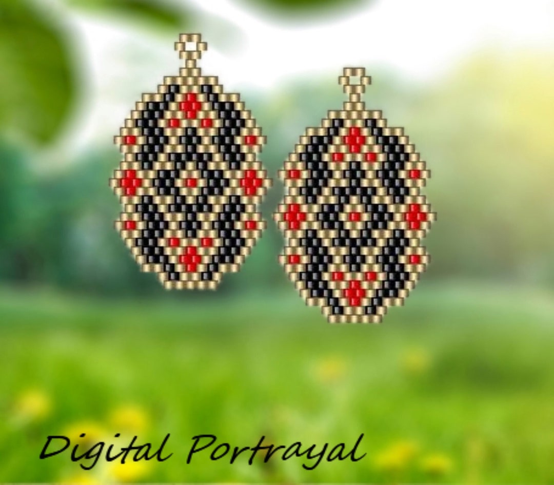 Isabella - Brick Stitch Earring Pattern Chart PDF - Instant Download - Etsy