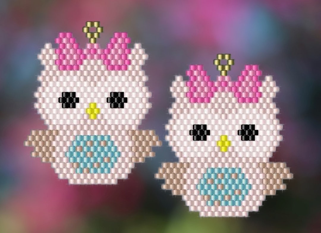 Baby Owl Beaded Brick Stitch Earring Pattern PDF - Etsy
