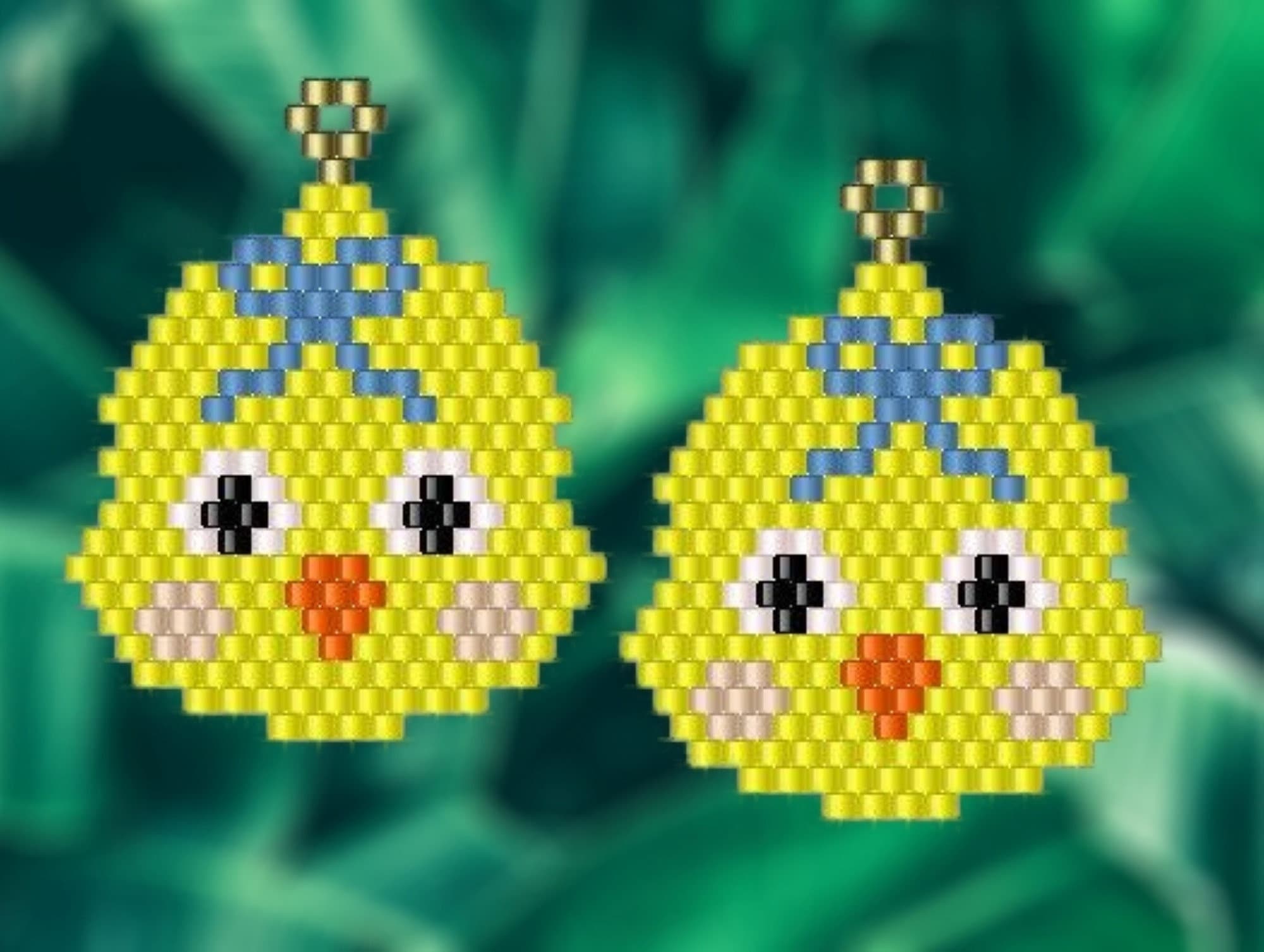 Cute Chick Brick Stitch Earring Pattern Chart PDF - Instant Download ...
