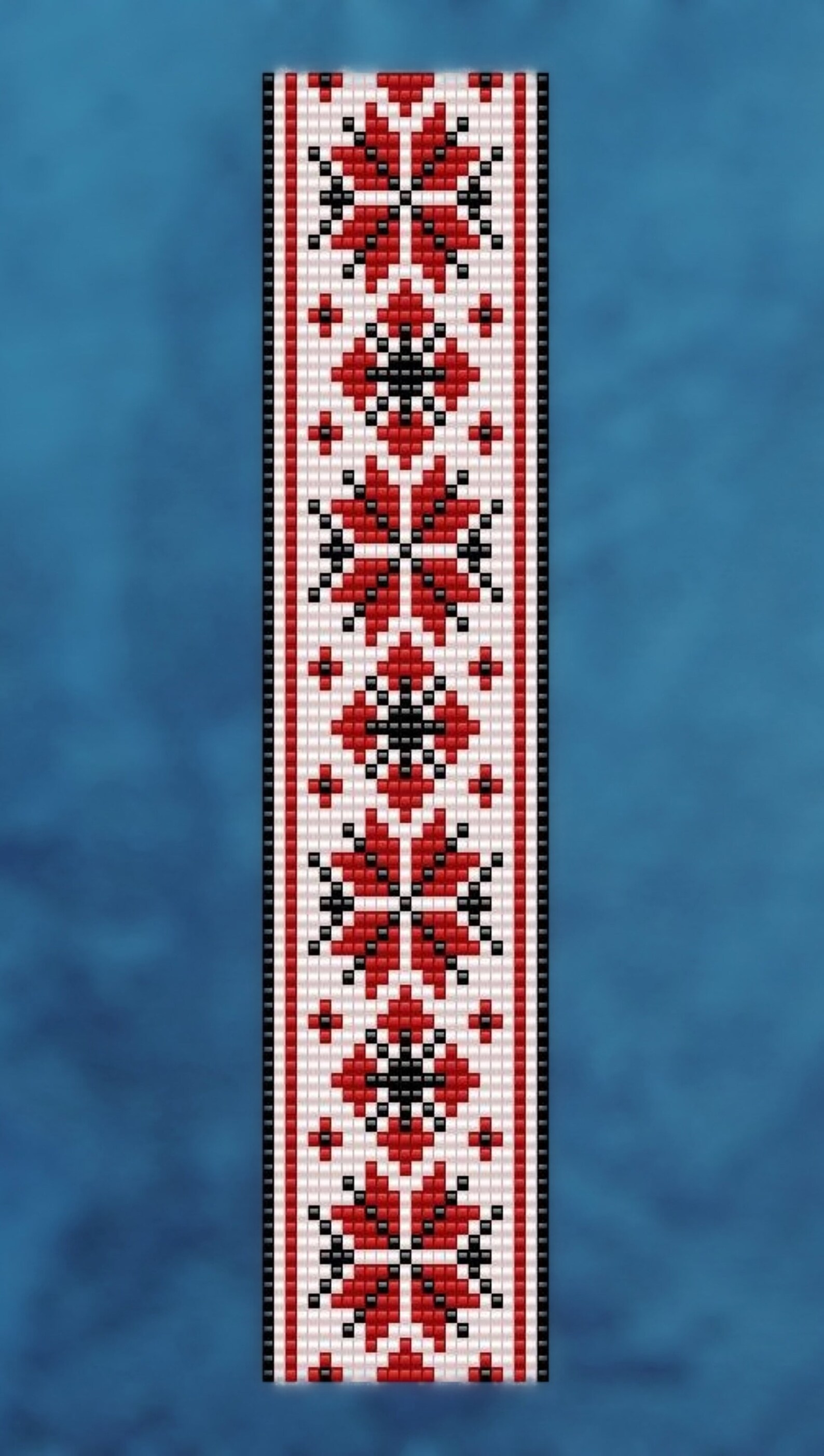 Scandinavian Pattern Loom Seed Bead Bracelet Pattern Chart PDF - Etsy