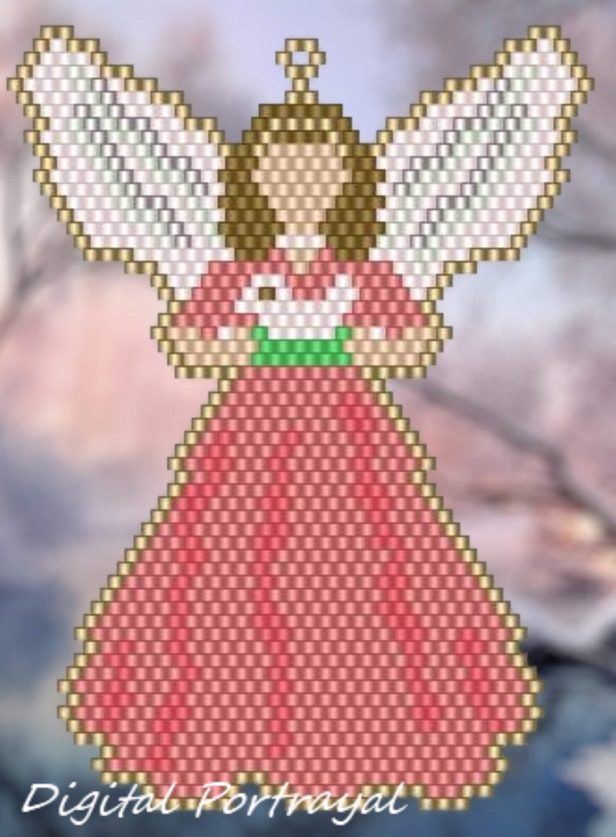 Guardian Angel With Dove Beaded Ornament Pattern Chart PDF - Etsy