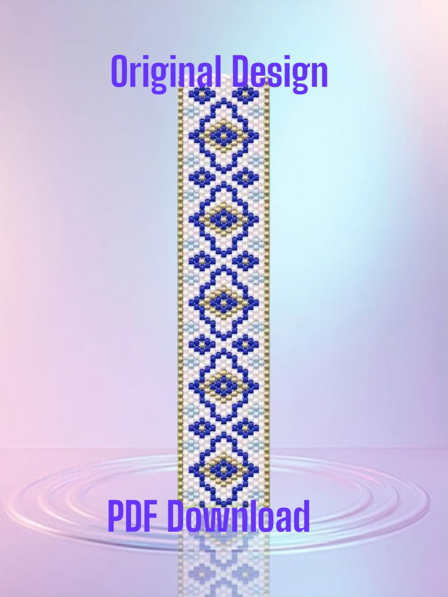 Odd Count 17 Wide Moroccan Tile Peyote Bracelet Pattern With Word Chart ...