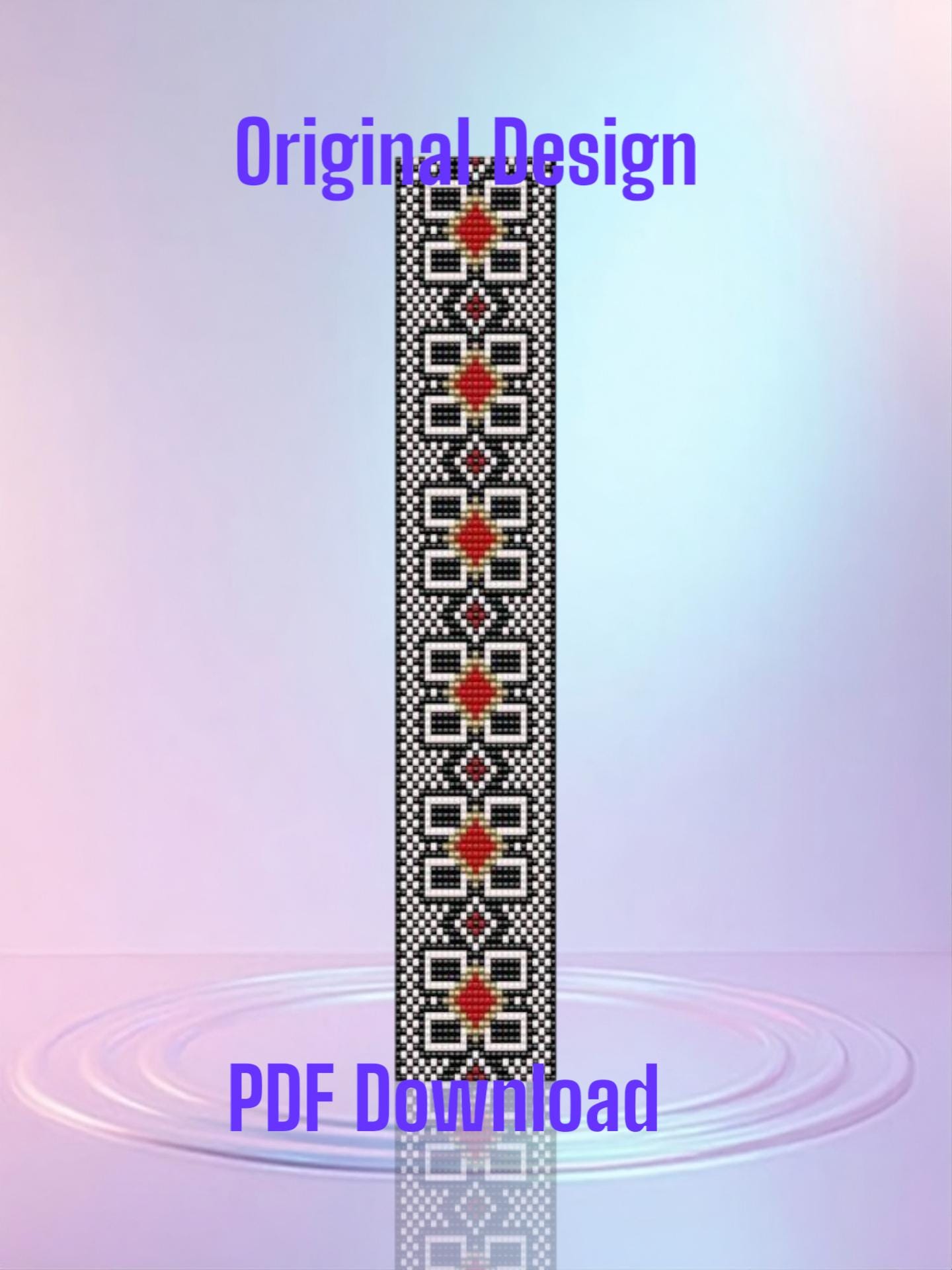 Checkerboard Seed Bead Bracelet Pattern Chart PDF - Instant Download - Etsy