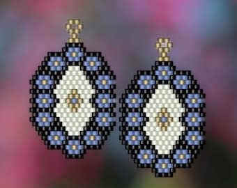 Cross Brick Stitch Earring/pendant Pattern Chart PDF | Etsy