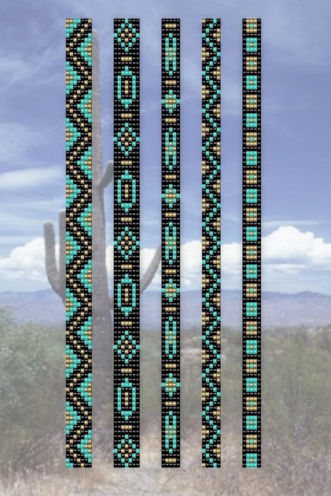 Loom Seed Bead Bracelet Patterns: Narrow Style, Set of 5 (PDF Download ...