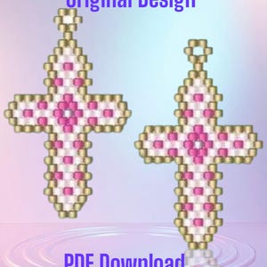 Spring Cross - Brick Stitch Earring/pendant Pattern Chart PDF - Instant ...