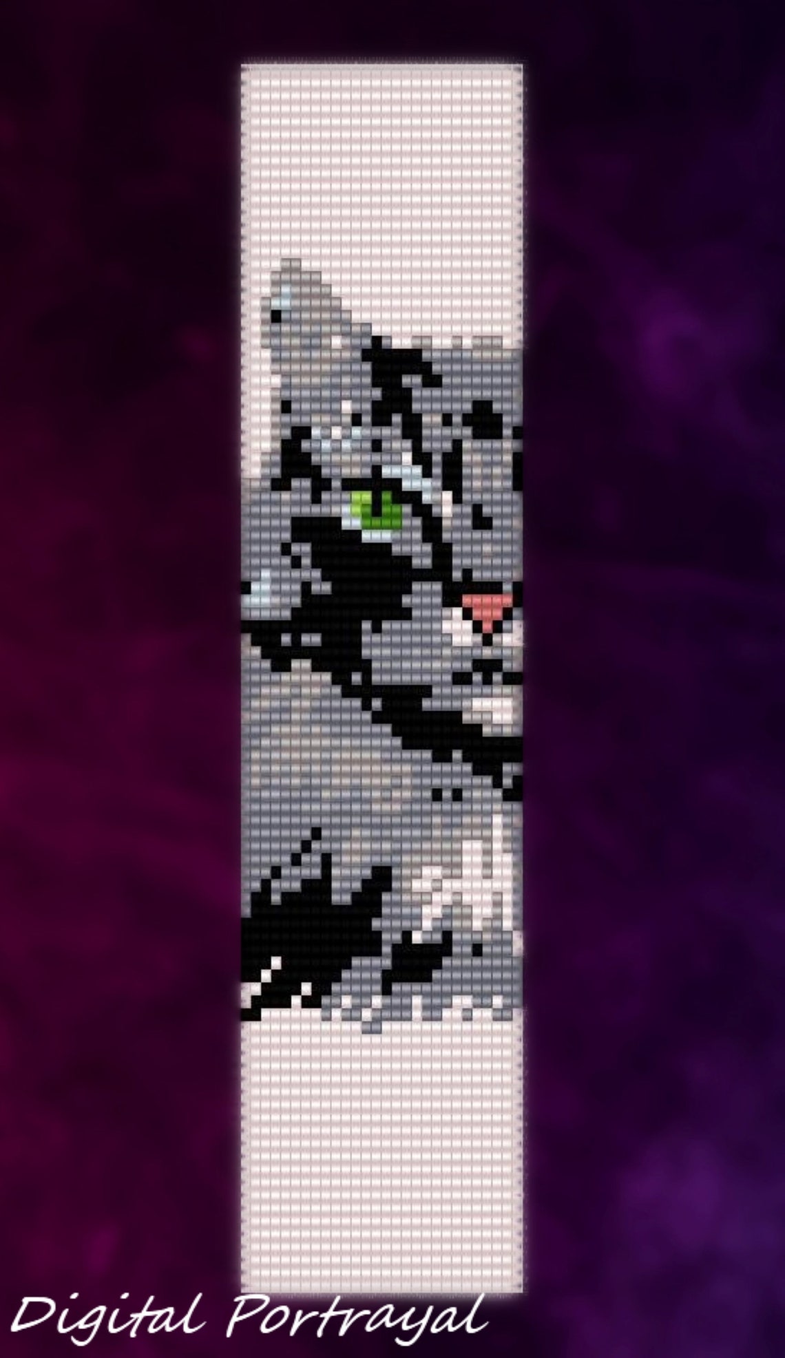 Grey Cat Bead Loom Seed Bead Bracelet Pattern Chart PDF - Etsy