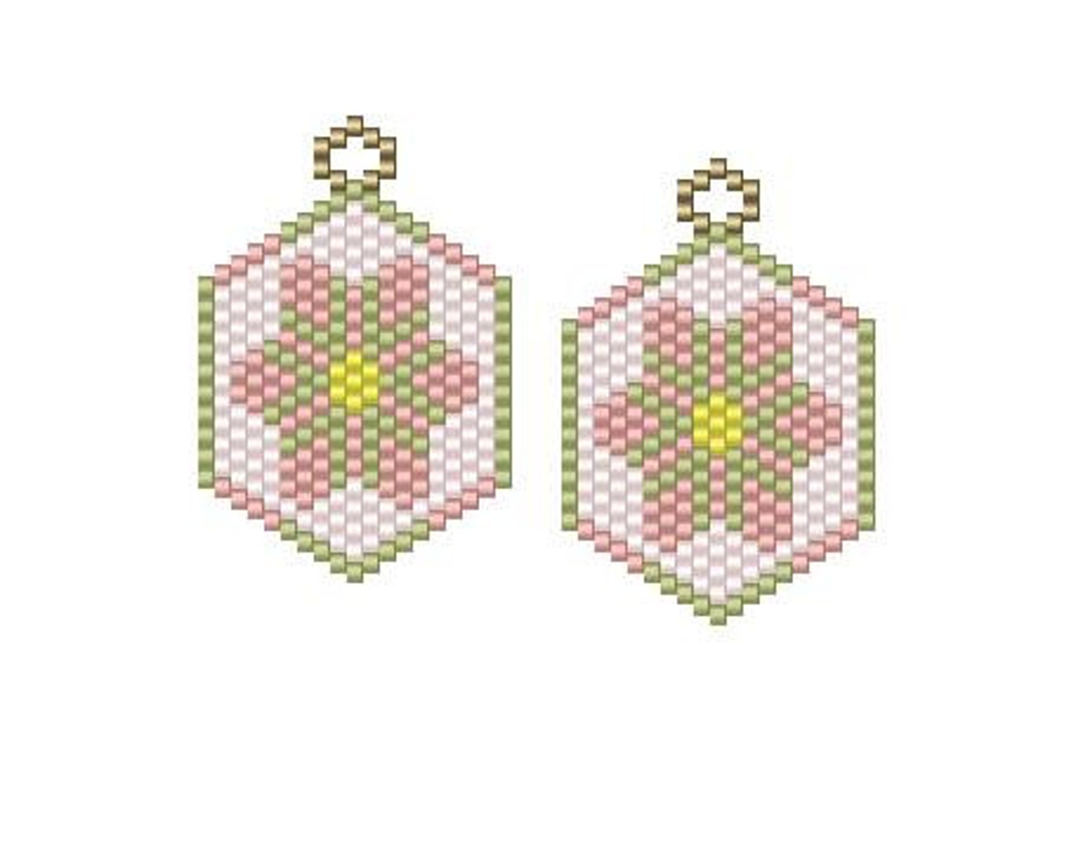 Patty Peyote or Brick Stitch Earring/pendant Pattern Chart - Etsy