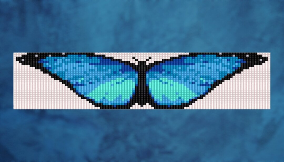 Blue Butterfly - Bead Loom Seed Bead Bracelet Pattern Chart PDF ...