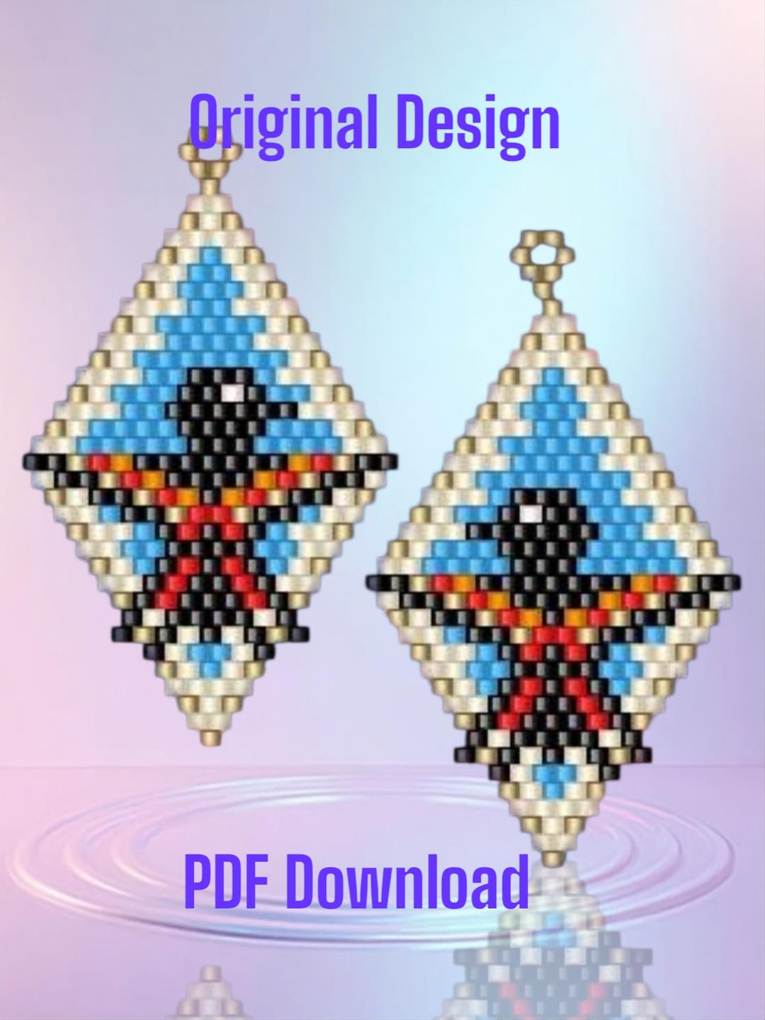 Thunderbird - Western Beaded Brick Stitch Earring Pattern Chart PDF ...
