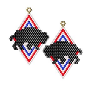 Buffalo / Bison - Western Beaded Brick Stitch Earring Pattern Chart PDF ...