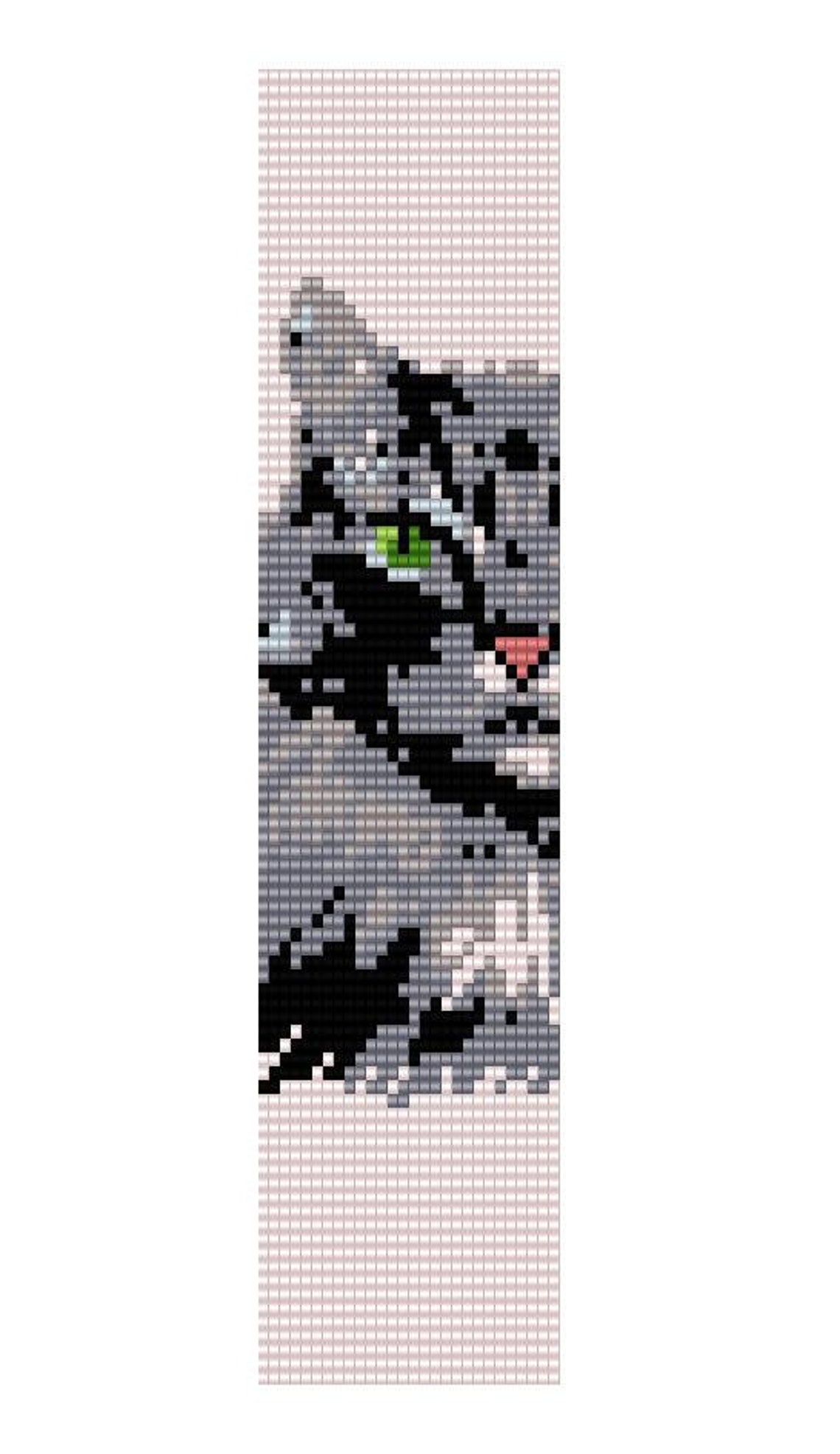 Grey Cat Bead Loom Seed Bead Bracelet Pattern Chart PDF - Etsy