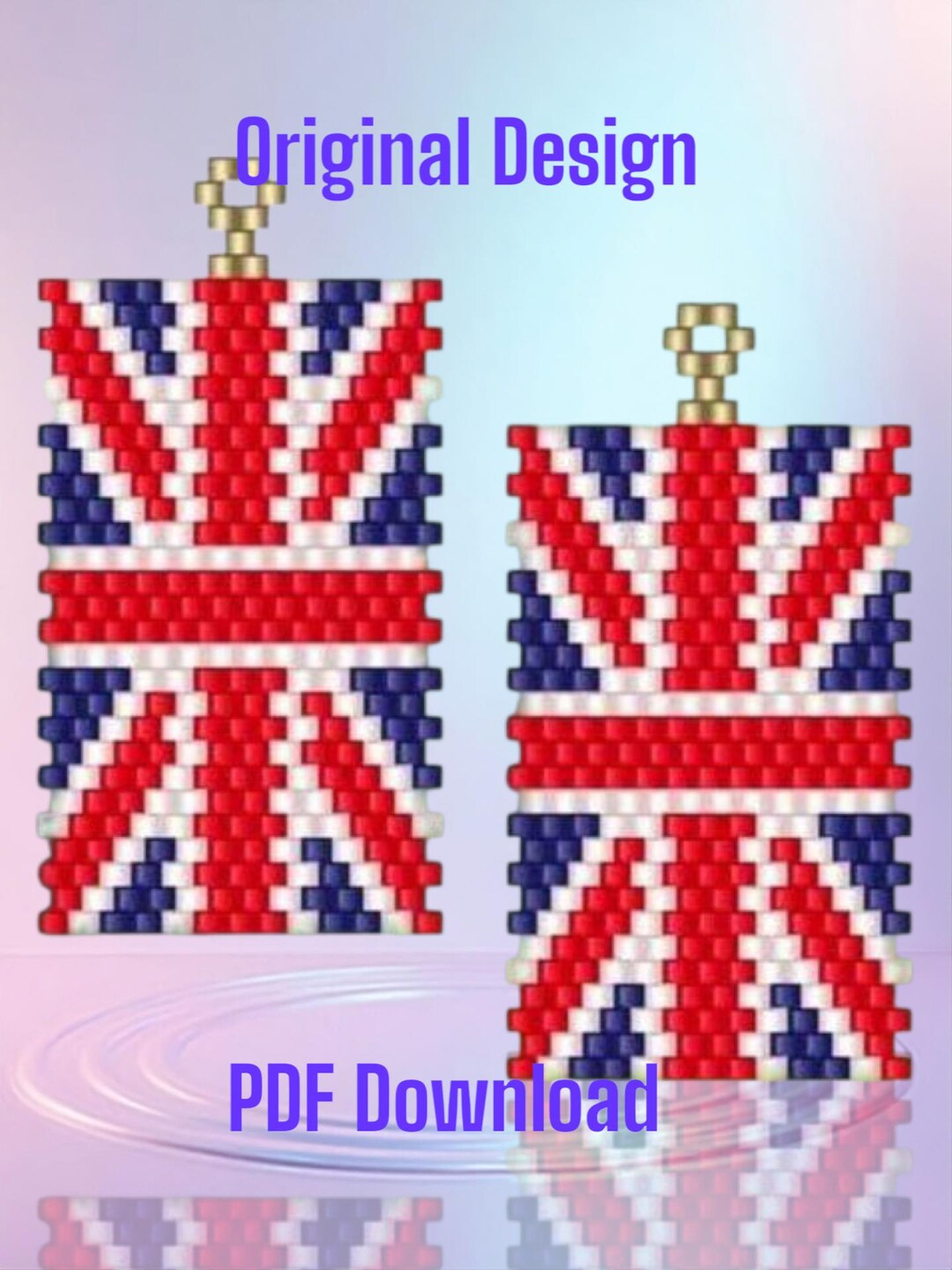 Union Jack British Flag - Brick Stitch Earring/pendant Pattern Chart ...