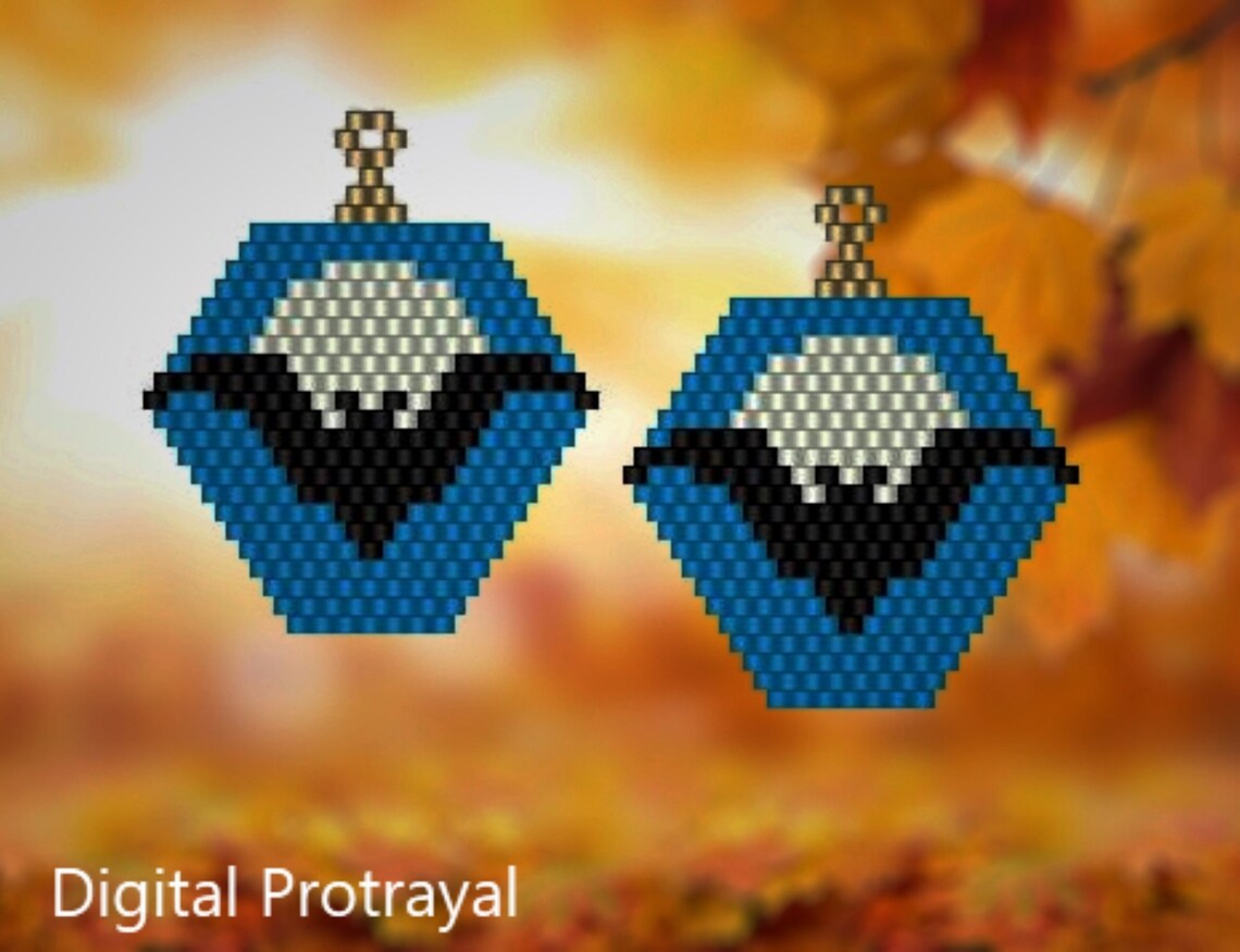 Bat Beaded Brick Stitch Earring Pattern PDF - Etsy