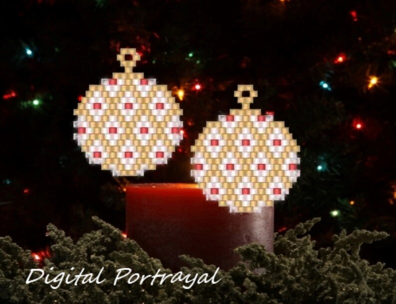 Elegant Style Christmas Ornament Earrings Brick Stitch - Etsy