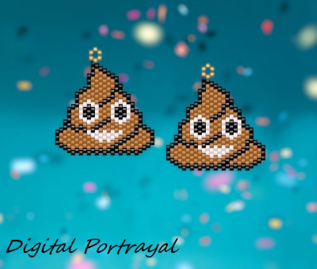 Poop Emoji - Peyote Stitch Earring/pendant Pattern Chart PDF - Instant ...
