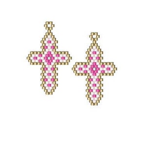 Spring Cross - Brick Stitch Earring/pendant Pattern Chart PDF - Instant ...