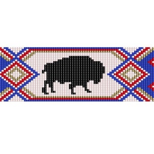 Buffalo Bison Bead Loom Seed Bead Bracelet Pattern Chart PDF - Instant ...