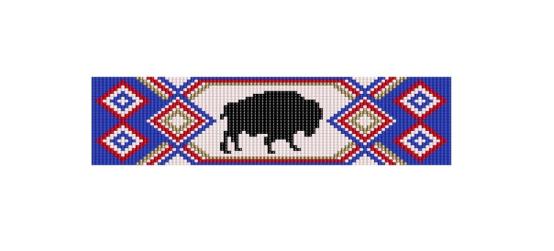 Buffalo Bison Bead Loom Seed Bead Bracelet Pattern Chart PDF - Etsy