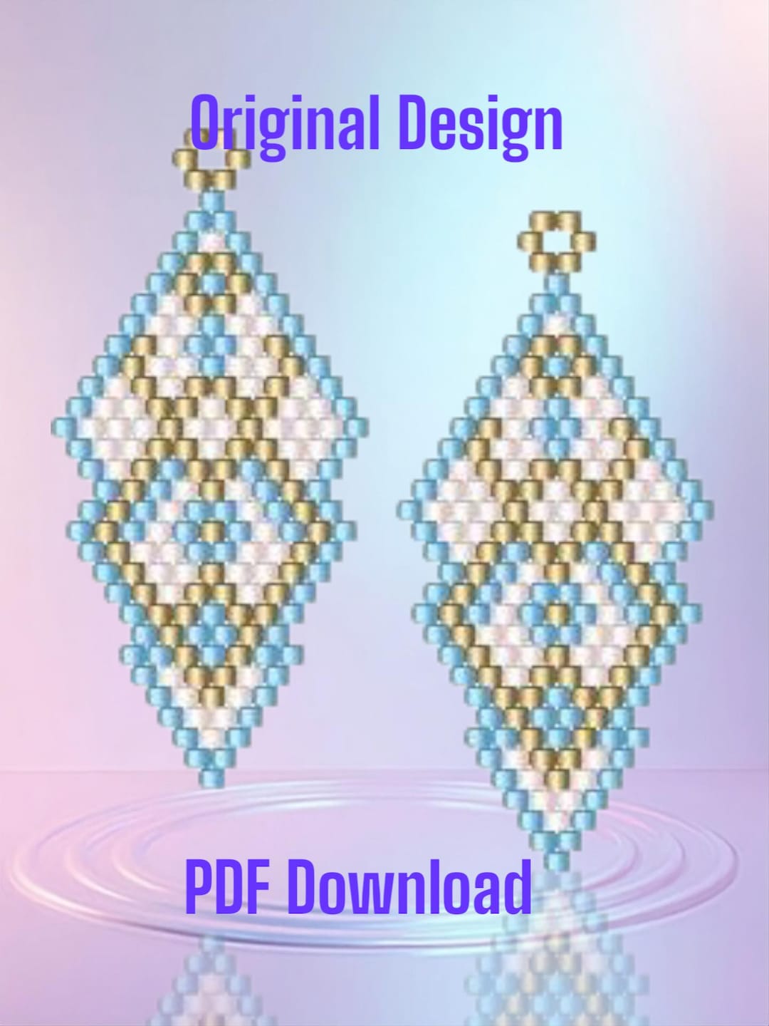 Mia - Seed Bead Brick Stitch Earring Pattern: ( PDF Download) - Etsy
