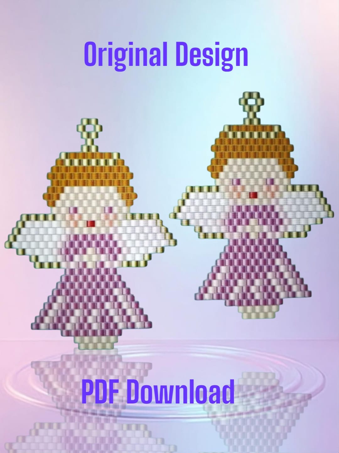 Little Angel - Brick Stitch Earring Pattern Chart PDF - Instant ...
