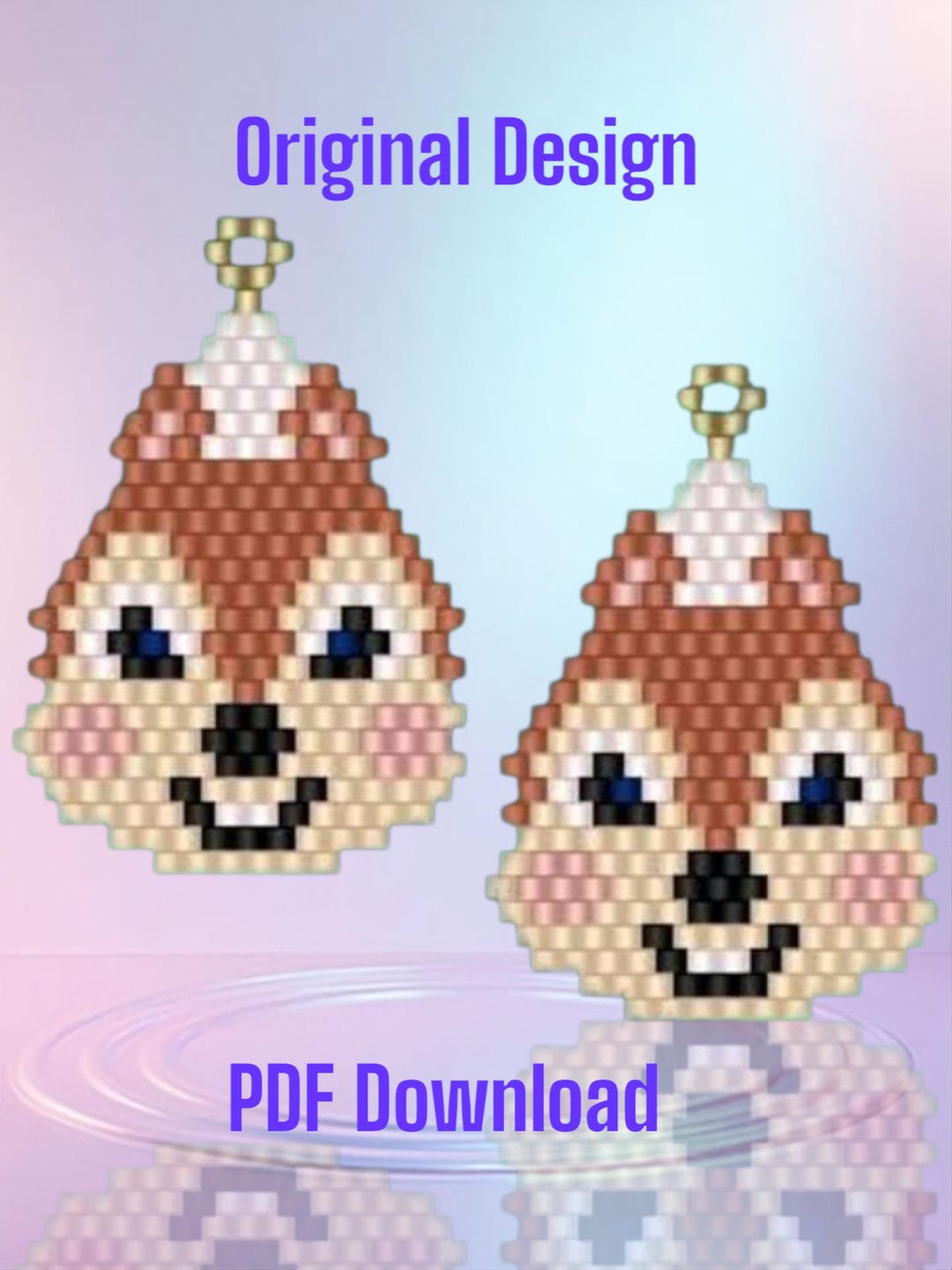 Cute Chipmunk - Brick Stitch Earring Pattern Chart PDF - Instant ...