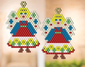 Little Angel Brick Stitch Earring Pattern Chart PDF | Etsy