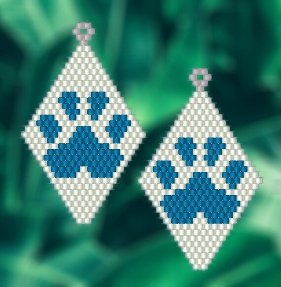Panther Paws Brick Stitch Earring/pendant Pattern Chart PDF | Etsy