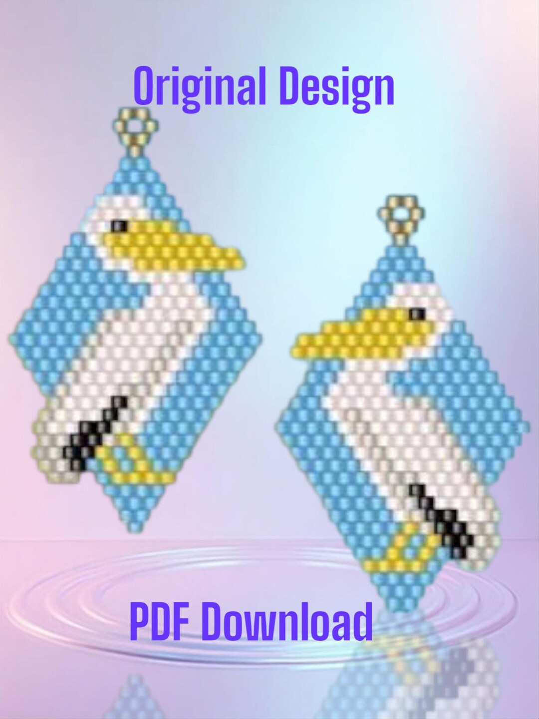 Pelican - Brick Stitch Earring/pendant Pattern Chart PDF - Instant ...