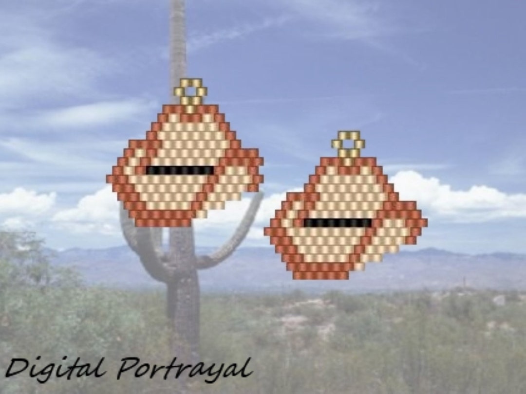 Cowboy Hat Western Brick Stitch Earrings - PDF Instant Download - Etsy