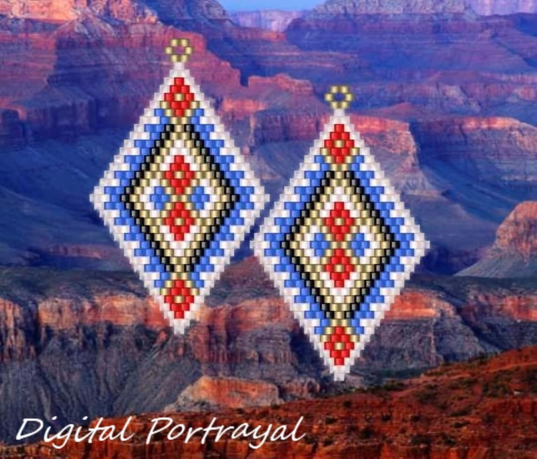 Calico - Western Brick Stitch Earring/pendant Pattern Chart PDF ...