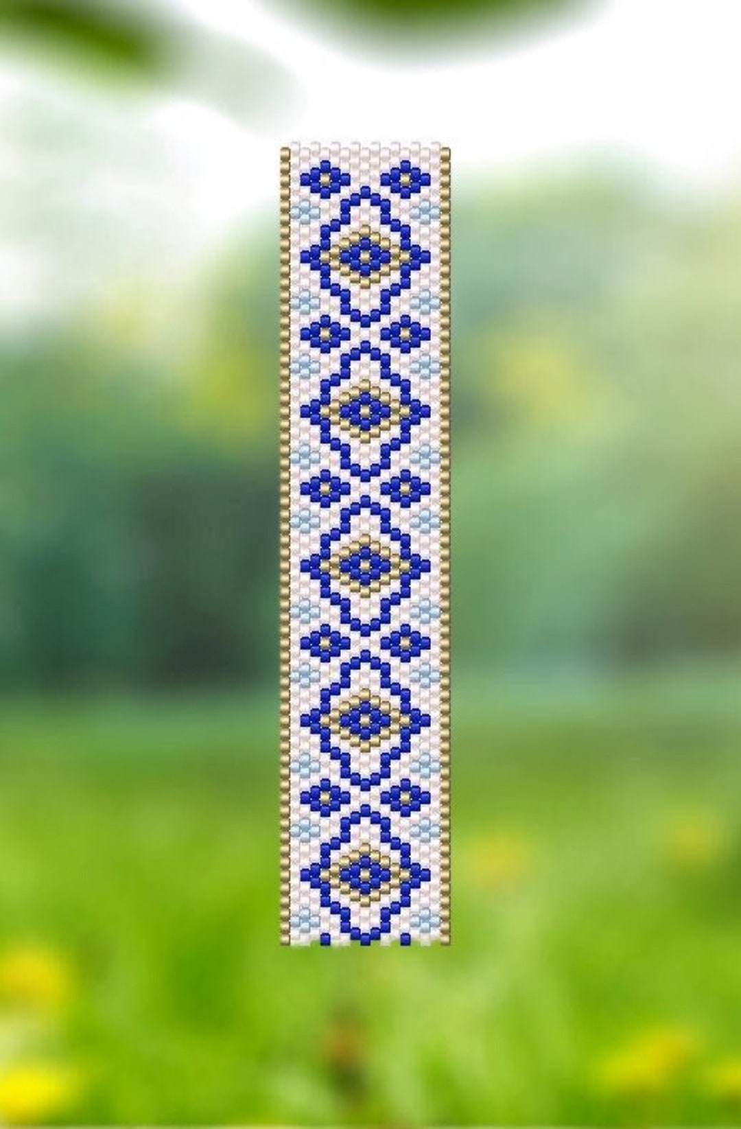 Odd Count 17 Wide Moroccan Tile Peyote Bracelet Pattern With Word Chart ...