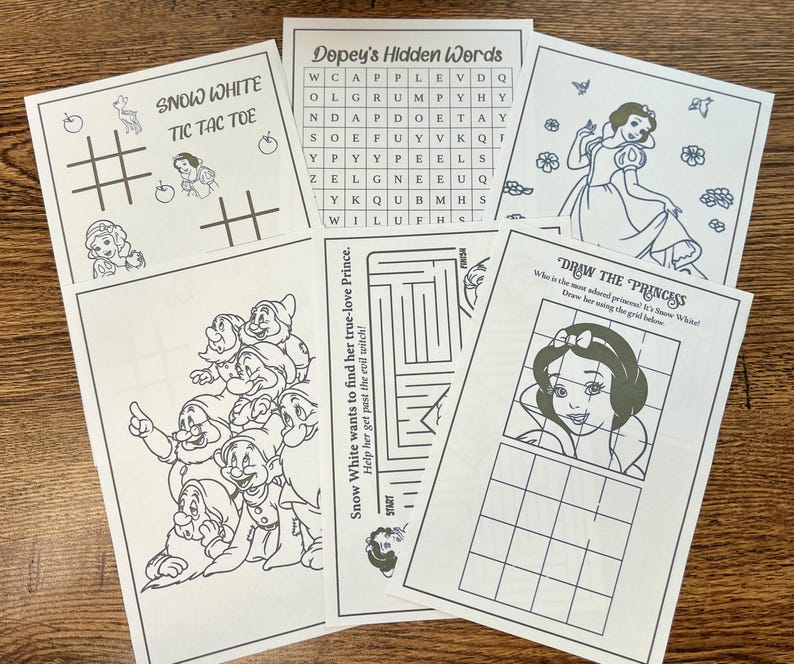 Princess Activity Box | Snow White Party Favors - Etsy
