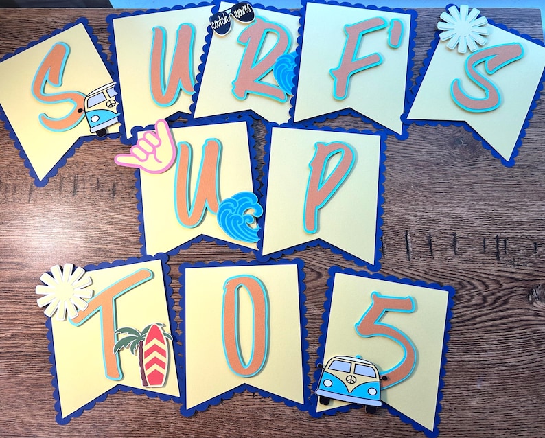 Surfs up Birthday Banner/ Custom Birthday Banner/surfs up Party Favors ...