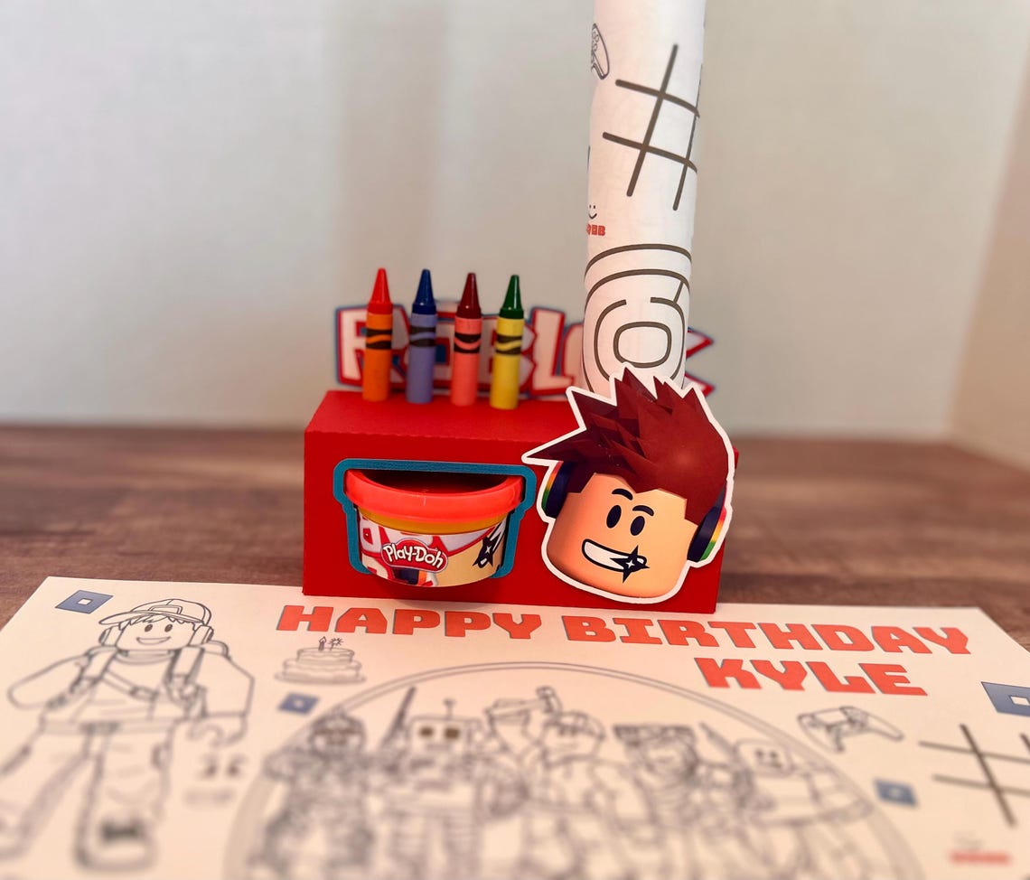 Roblox Activity Box, Custom Party Favors: Play-doh, Crayons - Etsy