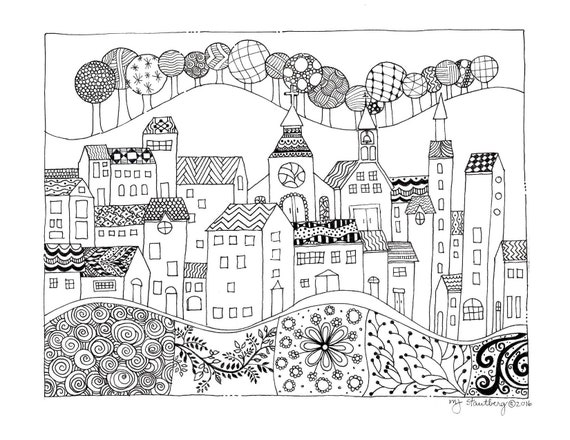 My Village Pictures Coloring Pages