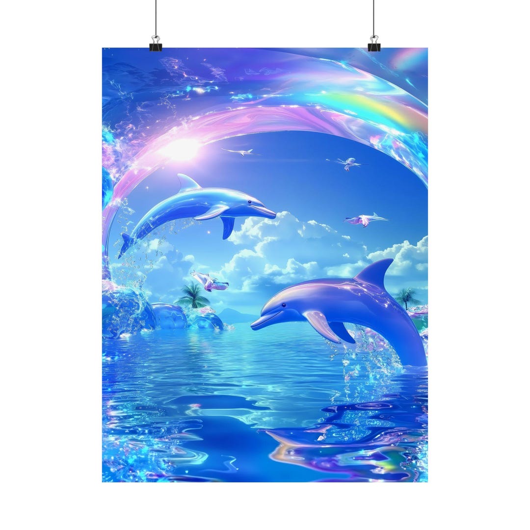 Neon Ocean Frutiger Aero Y2K Abstract Poster Art Print Wall Decor - Etsy