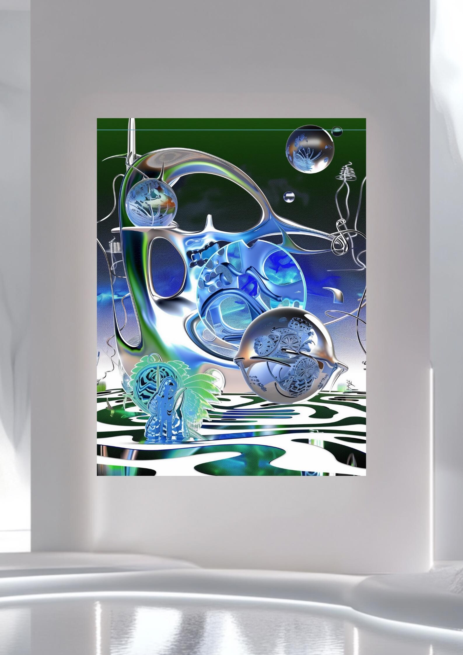 Surreal Spheres Cyber Surreal Abstract Poster Art Print Wall Decor - Etsy