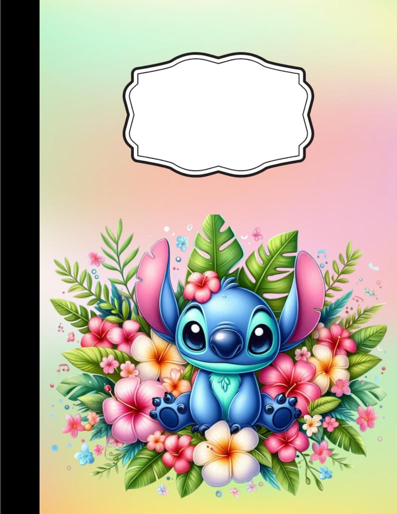 Stitch Notebook Cover, Printable Composition Cover, Stitch Composition ...